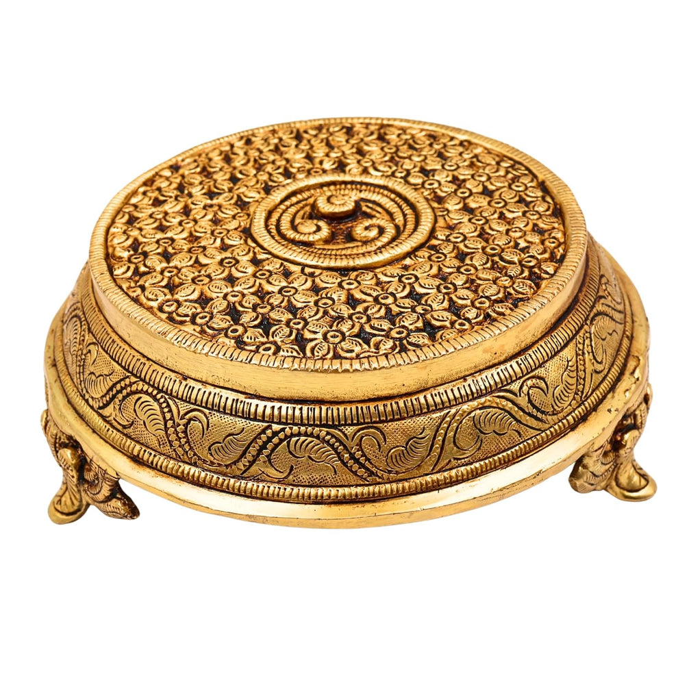 Handcrafted Brass Chowki for Pooja & Idol Placement | ArtyCraftz