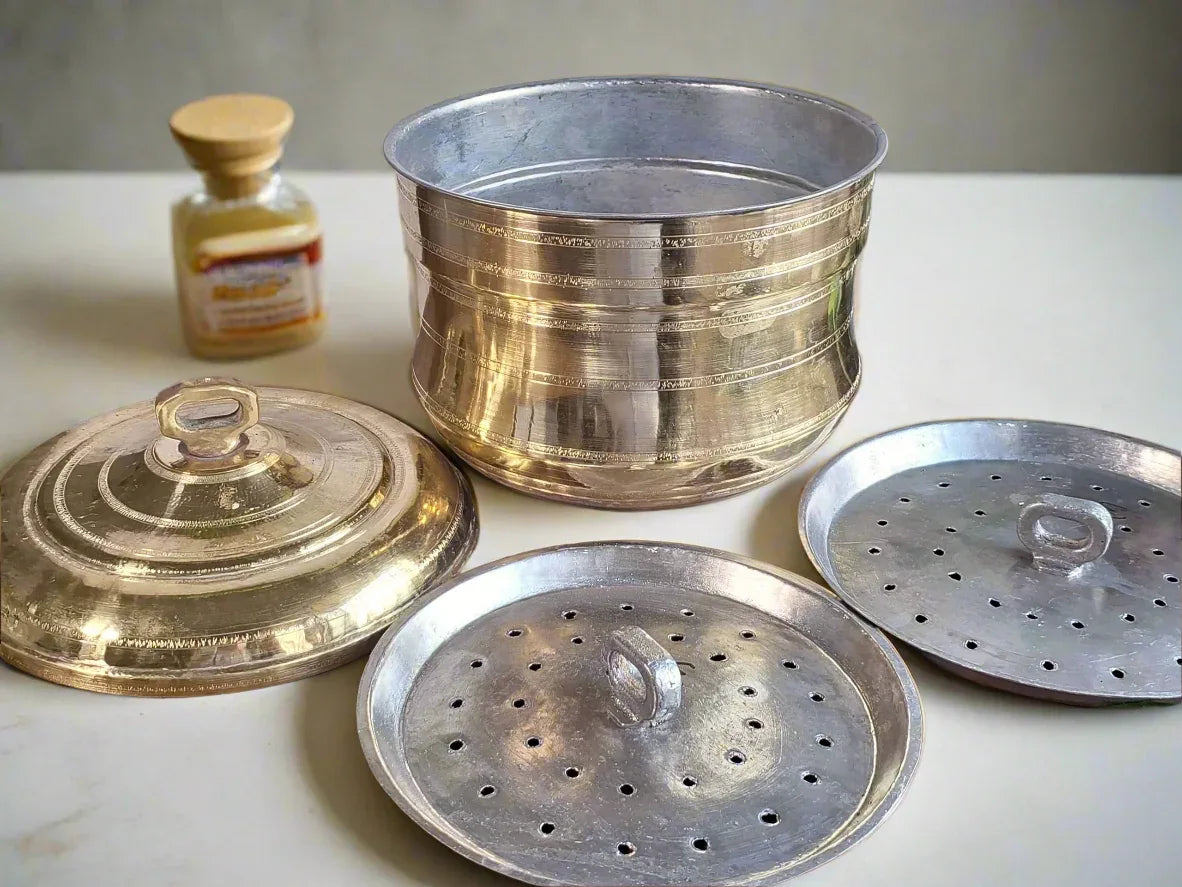 Brass 11 Inches Steamer with Tin Lining – ArtyCraftz
