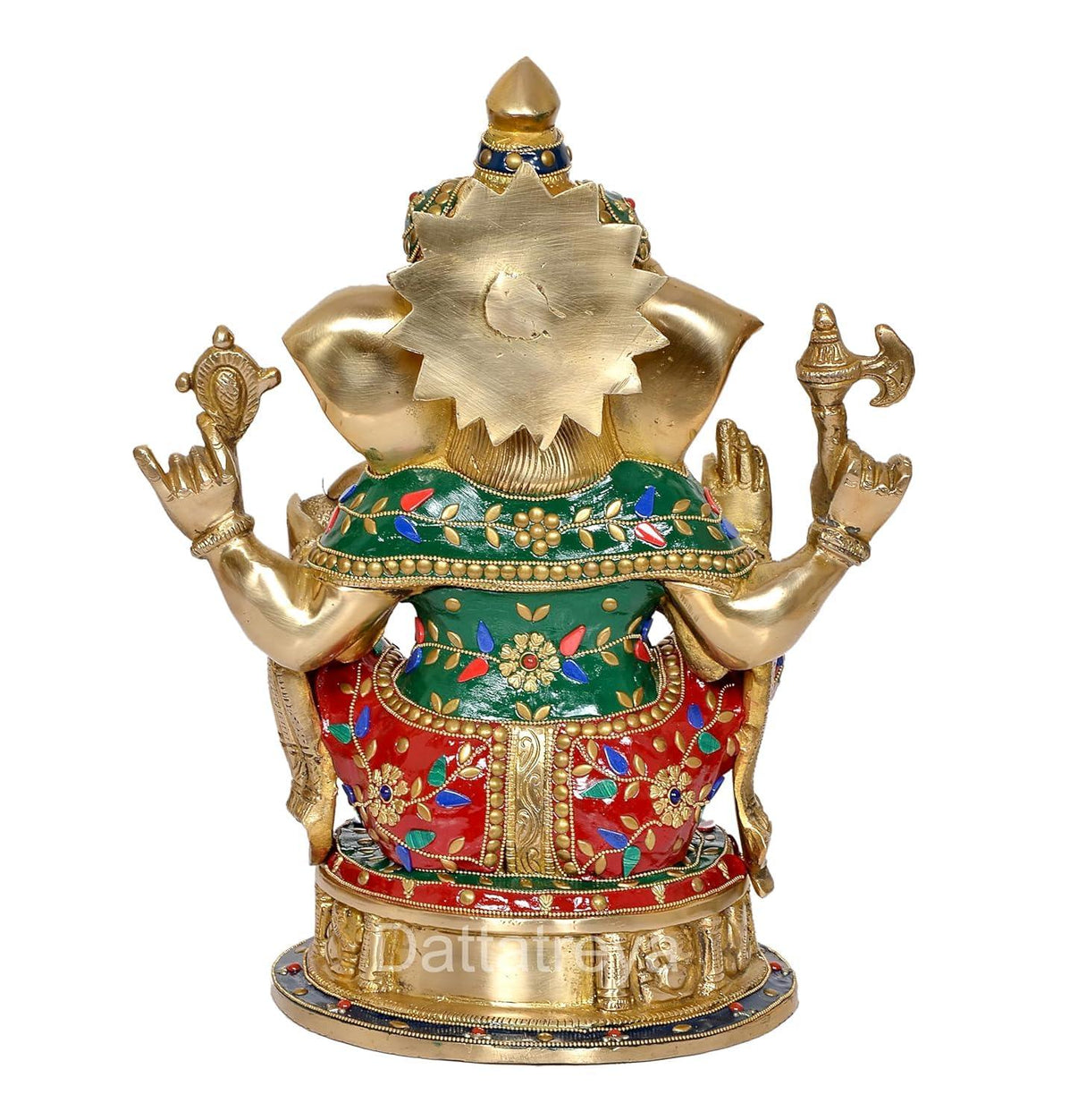 Brass Ganesha with Inlay Work Statue – ArtyCraftz