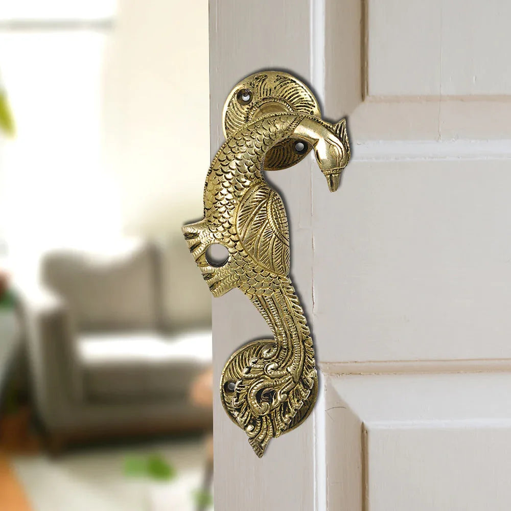 Brass Peacock Figure Door Handle – ArtyCraftz - Online Shopping Site ...