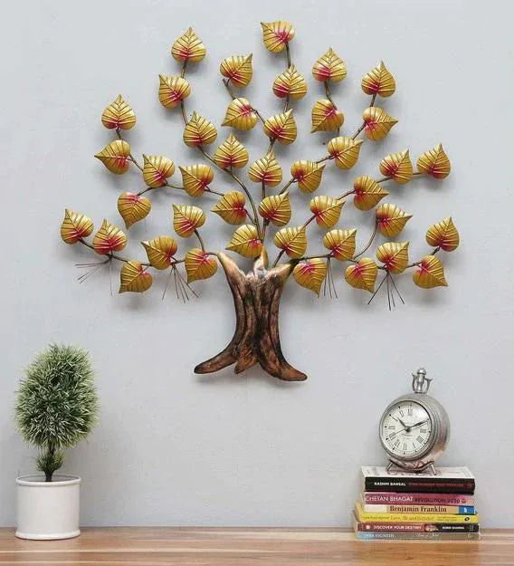 Handcrafted Iron Pipal Leaf Tree Wall Art – ArtyCraftz - Online ...