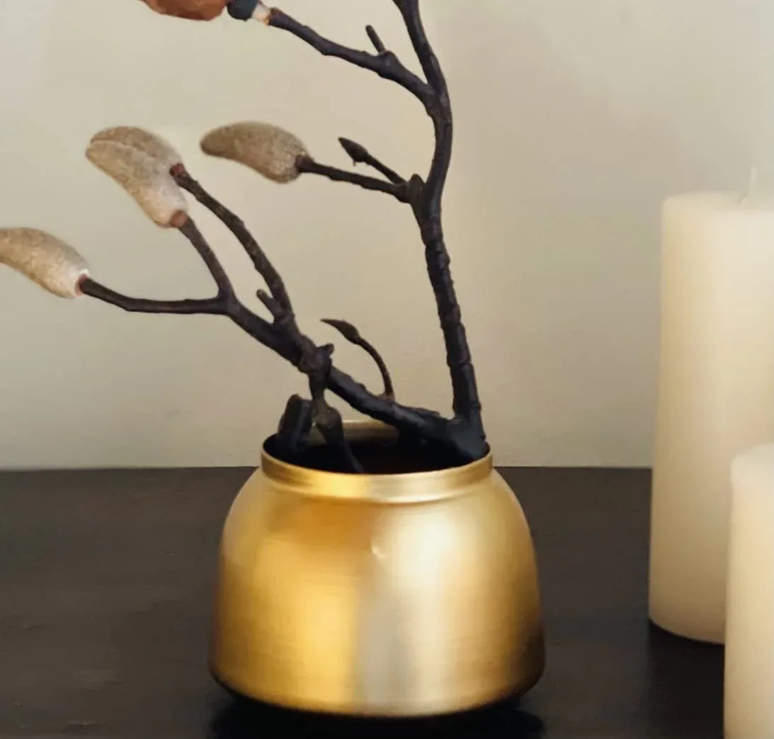 Vintage Gold Matka Metal Vase - ArtyCraftz - Online Shopping Site for ...