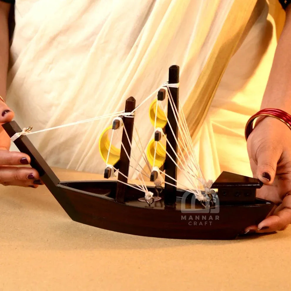 Antique Rosewood Kerala Payakappal Sailboat Showpiece – ArtyCraftz ...