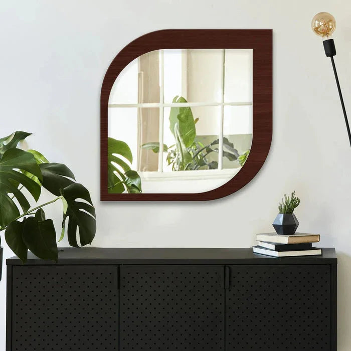 Beautiful Leaf Shape Design Decorative Wooden Wall Mirror – ArtyCraftz ...
