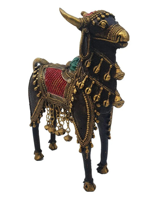 Dhokra Art Five Legged Nandi Statue – ArtyCraftz