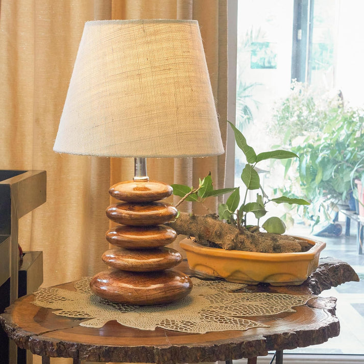 Wooden Pebble Table Lamp – ArtyCraftz - Online Shopping Site for Home ...