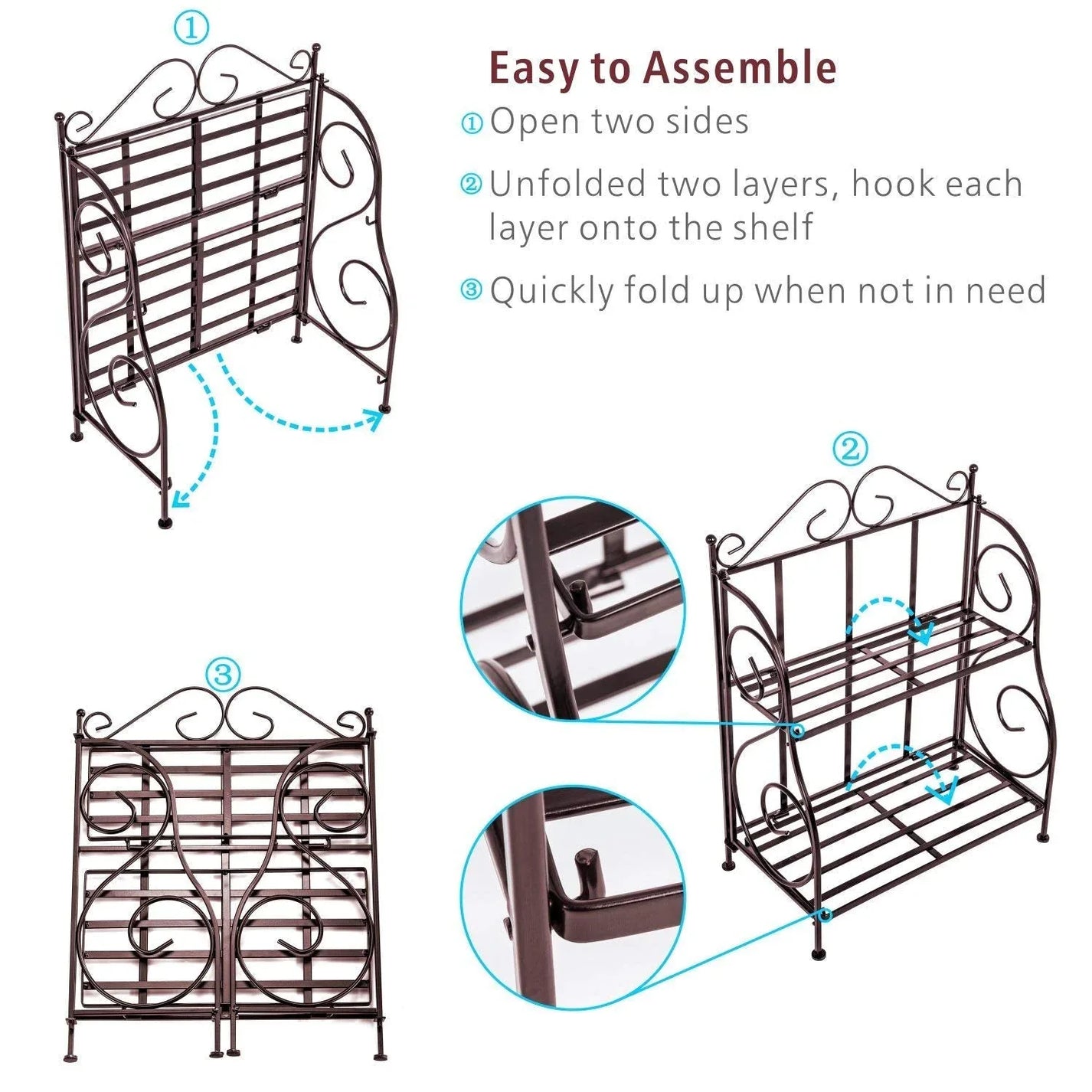 Wrought Iron 2 layer Multipurpose Rack – ArtyCraftz